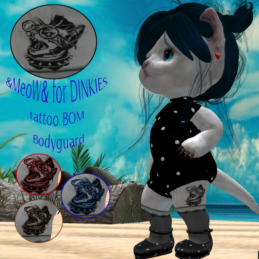 Second Life Marketplace - &MeoW& for DINKIES-Bodyguard tattoo BOM