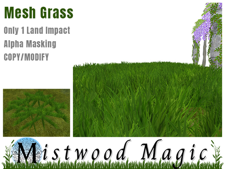 Second Life Marketplace - ~Mistwood Magic~ Mesh Grass - 1 Land Impact ...