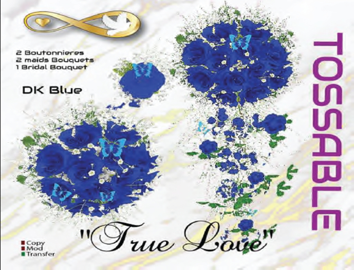 Second Life Marketplace - True Love Bouquet Set - DK BLue