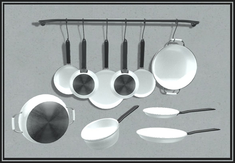 Second Life Marketplace - Pots and Pans Set-White