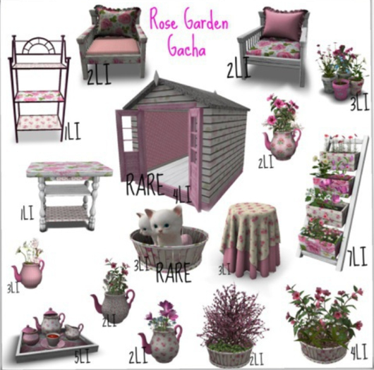 Second Life Marketplace - Rose Garden Gacha FULL SET