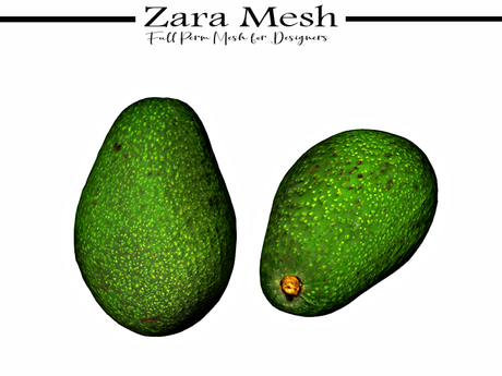 Second Life Marketplace - Zara Mesh - Food - Avocado - FULL PERM MESH