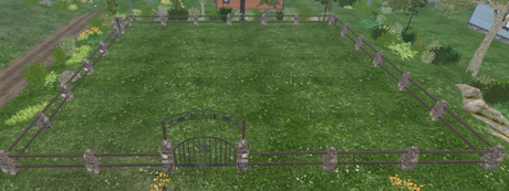 Second Life Marketplace - B&D STONE POST SPLIT RAIL FENCE & GATES