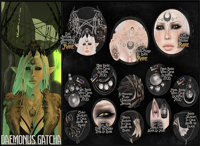 Second Life Marketplace - :[P]:- Daemonus Gatcha:// Bare Antlers Brown