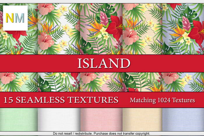 Second Life Marketplace - Island Tropical Matching Kit 15 Seamless ...