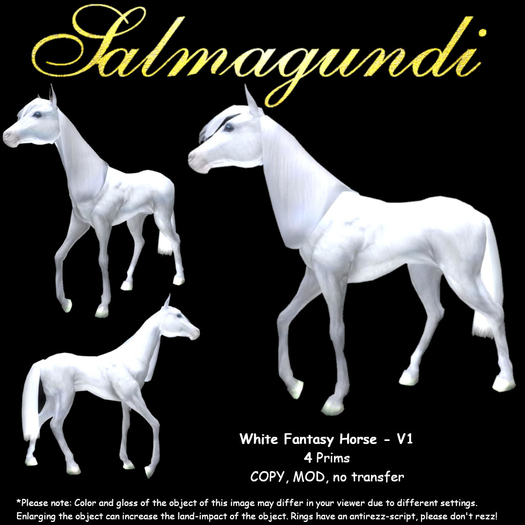 Second Life Marketplace - White Fantasy Horse