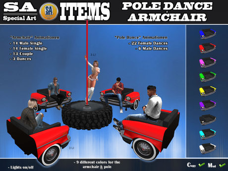 Second Life Marketplace - SA-I Car-Chair+Pole-Dance PG-BOX