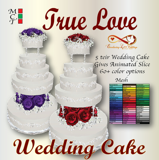 Second Life Marketplace - True Love Wedding Cake - With Colorchange on ...