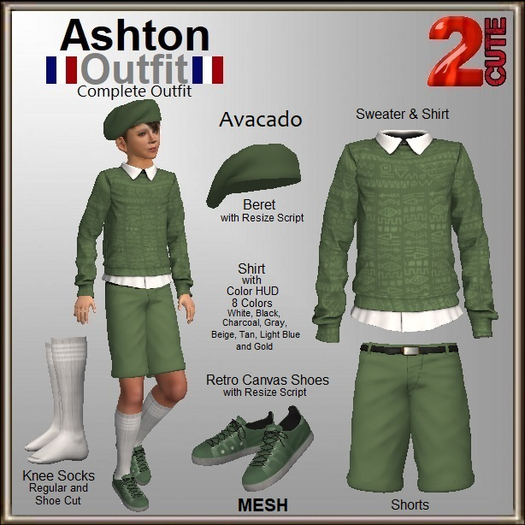 Second Life Marketplace - Ashton Outfit [2cute] Avacado