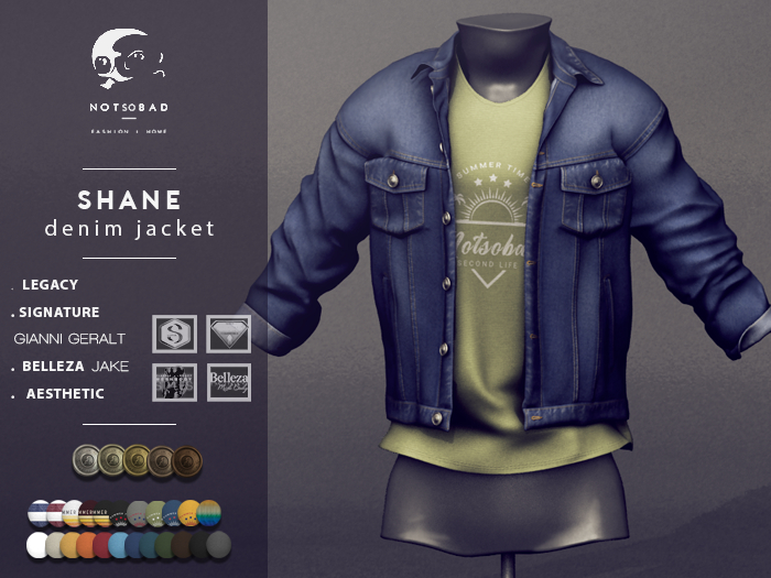 Second Life Marketplace - not so bad . mesh . SHANE denim jacket . navy