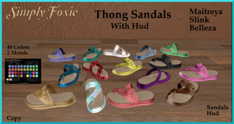 Second Life Marketplace - Thong Sandals With Hud (Boxed)