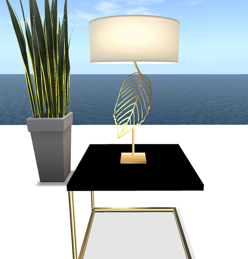 Second Life Marketplace - FREE! Gold Leaf Lamp - Touch on/off (Mesh)