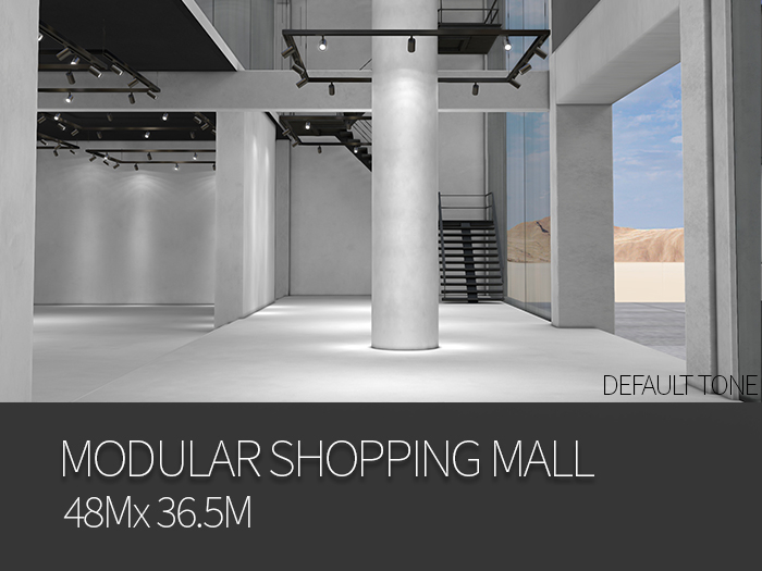 Second Life Marketplace - MODULAR SHOPPING MALL SET (48m x 36.5m )