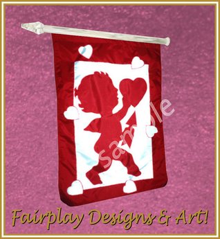 Second Life Marketplace - **SILK CUPID Valentine Yard Flag! Wind Blown ...