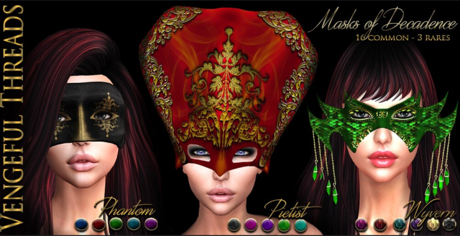 Second Life Marketplace - Vengeful Threads - GACHA - Phantom Mask in Cobalt