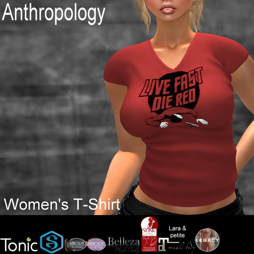 Second Life Marketplace - Live fast. Die red Women's T-Shirt (WHT)