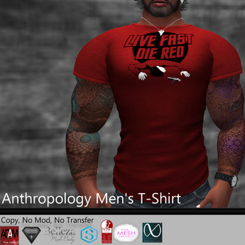 Second Life Marketplace - Live fast. Die red Men's T-Shirt (MNT)