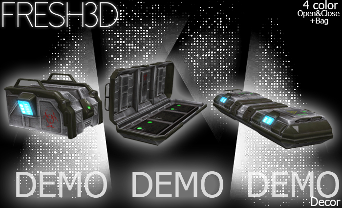 Second Life Marketplace - FRESH3D Sci-fi Gun Case & Bag DEMO