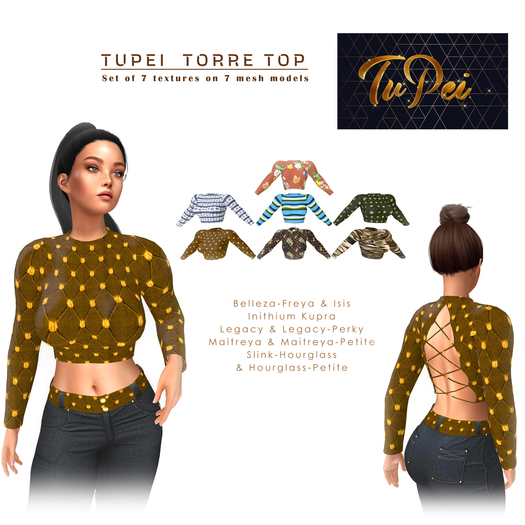 Second Life Marketplace - TuPei Terre Top - Set of 7 for Legacy-Perky