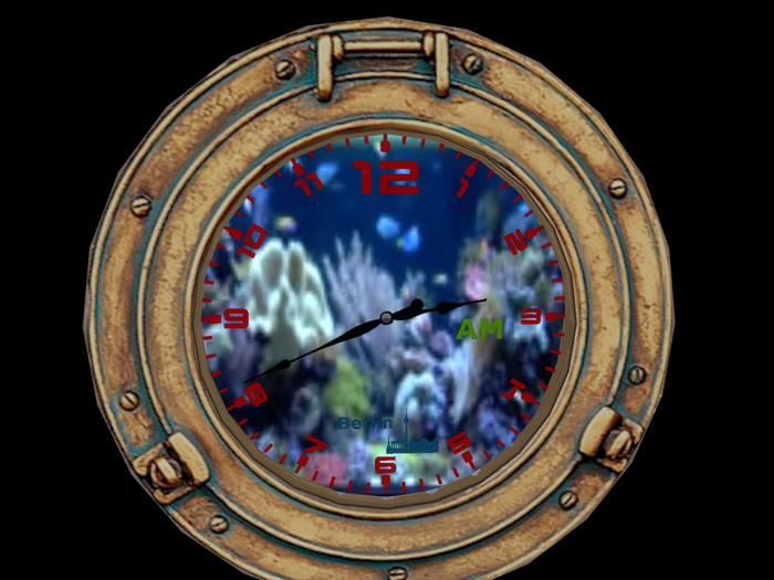 Second Life Marketplace - coral tank w/fish clock