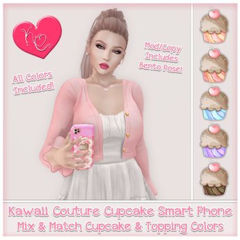 Second Life Marketplace - Kawaii Couture - Cupcake Smart Phone - ALL