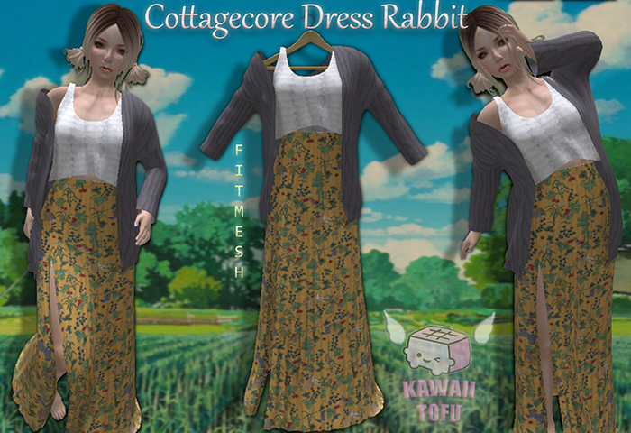 Second Life Marketplace - ~Kawaii Tofu~Cottagecore Dress Rabbit