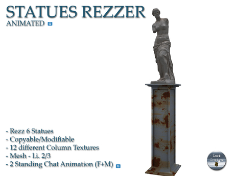 Second Life Marketplace - [MLF] STATUES REZZER (ANIMATED)