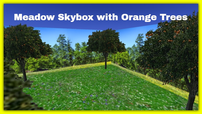 Second Life Marketplace - Meadow Skybox & Orange Trees