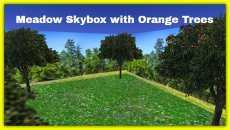 Second Life Marketplace - Meadow Skybox & Orange Trees