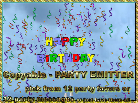 Second Life Marketplace - Promo 250 PARTY EMTTER 12 MESSAGES 10 EFFECTS ...