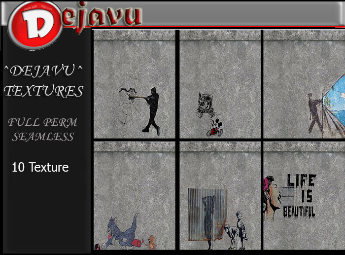 Second Life Marketplace - ^Dejavu^ Full Perm Grafiti Wall Texture 09