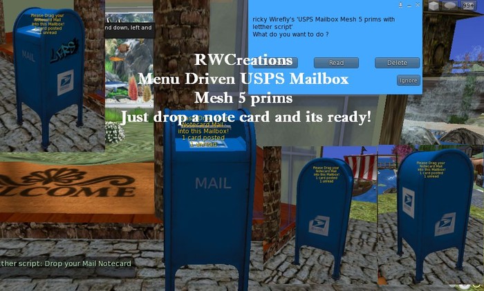 Second Life Marketplace - Menu Notecard Mail & Message Sender Mailbox ...