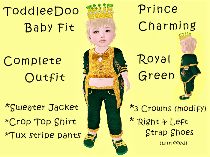 Second Life Marketplace - TODDLEEDOO BABY BOY PRINCE CHARMING ROYAL ...