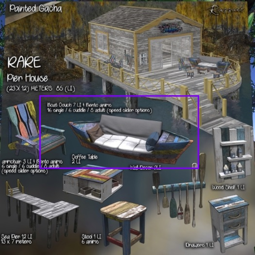 Second Life Marketplace - Rassuel-Painted Gacha-Boat Couch