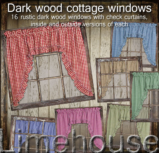 Second Life Marketplace - Dark wood cottage window textures