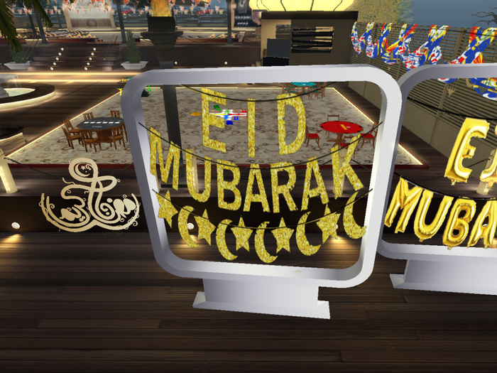 Second Life Marketplace - Eid Mubarak Stand Golden Glitter poster