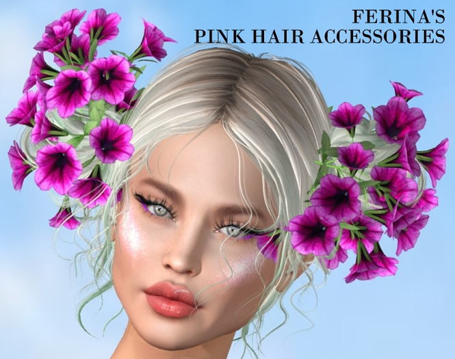 Second Life Marketplace - FERINA'S FLORINA ACCESSORIE HAIR [ PINK A/B]