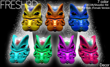 Second Life Marketplace - FRESH3D Bite me Alien Decor & Pet
