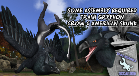 Second Life Marketplace - :SAM:. Trash Griffin Crow + AmeriSkunk