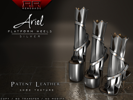 Second Life Marketplace - [Renegade] Ariel Platform Heels - Silver