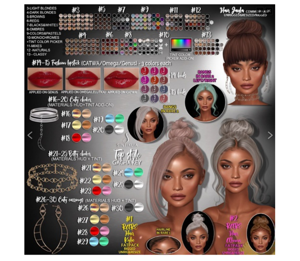 Second Life Marketplace - #9 Sintiklia - Top style - Hair Jayla ...