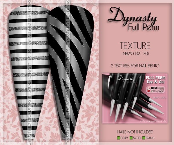 Second Life Marketplace - Dynasty - TEXTURE Nails - NB29 (132 - 70)