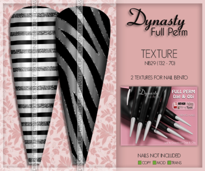 Second Life Marketplace - Dynasty - TEXTURE Nails - NB29 (132 - 70)