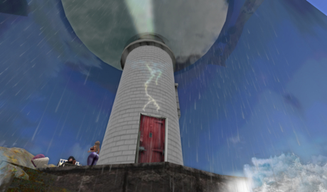 Second Life Marketplace - White Lighthouse Skybox with Rain Storm ...