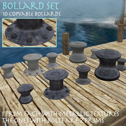 Second Life Marketplace - Wharf and Port Bollard Set - Copyable! dock ...