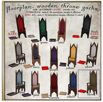 Second Life Marketplace - floorplan. wooden throne / maroon