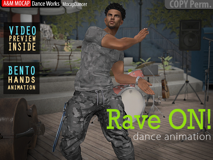 Second Life Marketplace - A&M: Rave On - dance animation (Bento) :: # ...