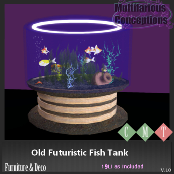 Second Life Marketplace - [MC] Futuristic Old Fish Tank (wear to unpack)