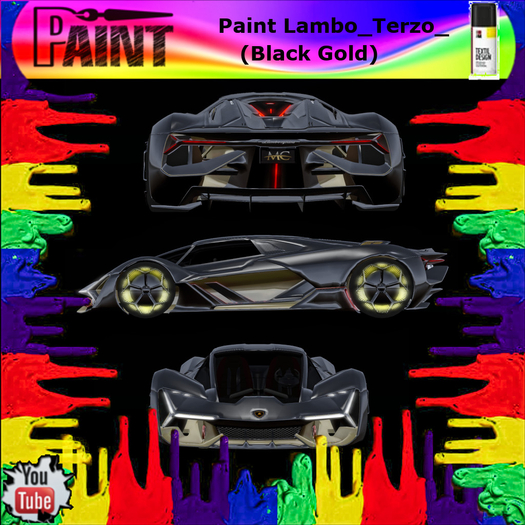 Second Life Marketplace - Paint Lambo_Terzo_(Black Gold)