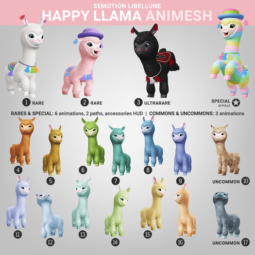 Second Life Marketplace - SEmotion Libellune Happy Llama Animesh #4
